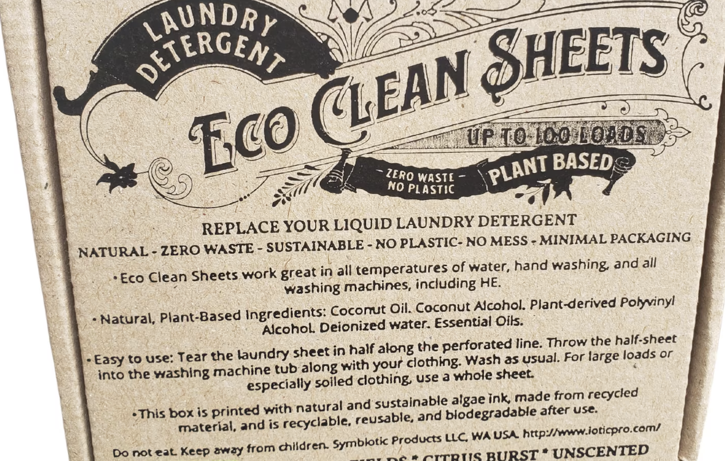 Laundry Sheet Packages- Symbiotic - 100 loads | Fillagreen